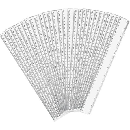 12 Inch Plastic Ruler Clear Ruler School Ruler with Inches and Metric ...