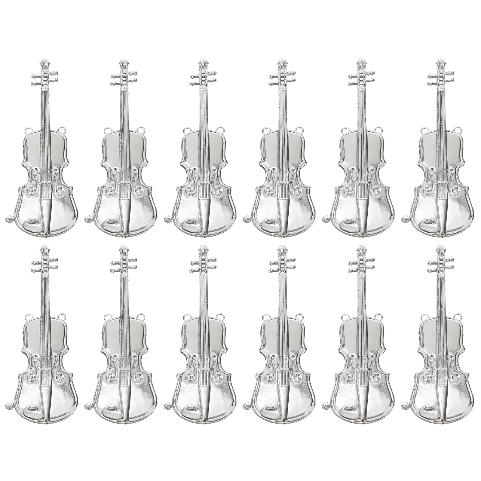 12Pcs Plastic Violin Musical Instrument Models Christmas Tree Ornament ...