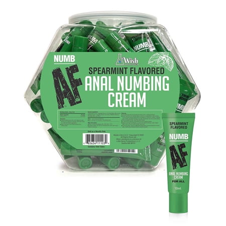 Numb AF Spearmint Flavored Anal Numbing Cream 65-Piece Fishbowl Display ...