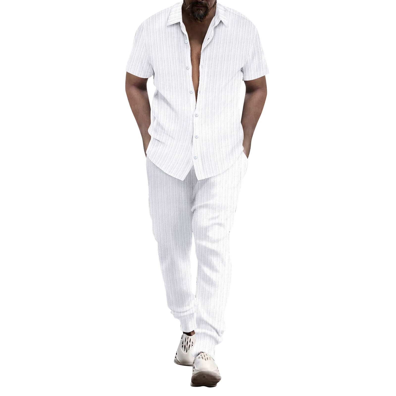 Click here for Ediodpoh Mens Linen Shirt Sets Outfits 2 Pieces Sh... prices