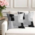 Abstract Art Pillow Covers Set of 4, Black Grey Graffiti Painting ...