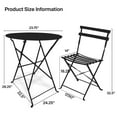 Pyramid Home Decor 3 Piece Outdoor Bistro Set - Foldable Outdoor Chairs ...