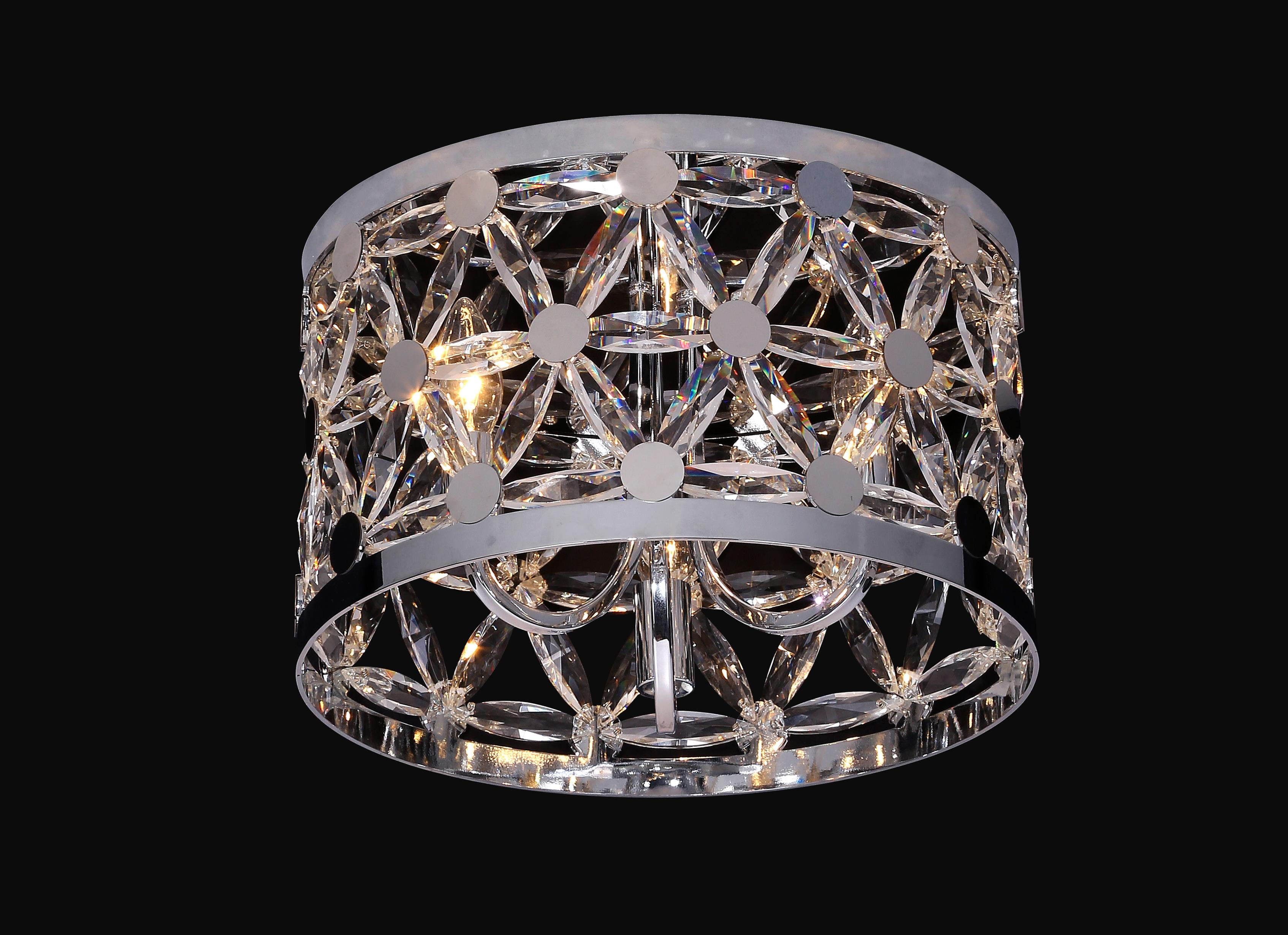 Bethel ZL36F14CH Chrome Frame Flush Mount With Clear Crystal Star ...