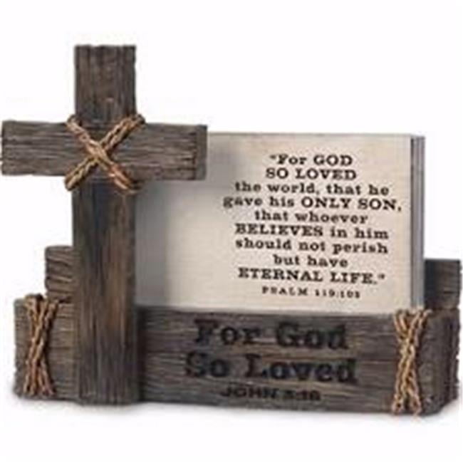 Lighthouse Christian Products 192654 Scripture Card Holder-For God So ...