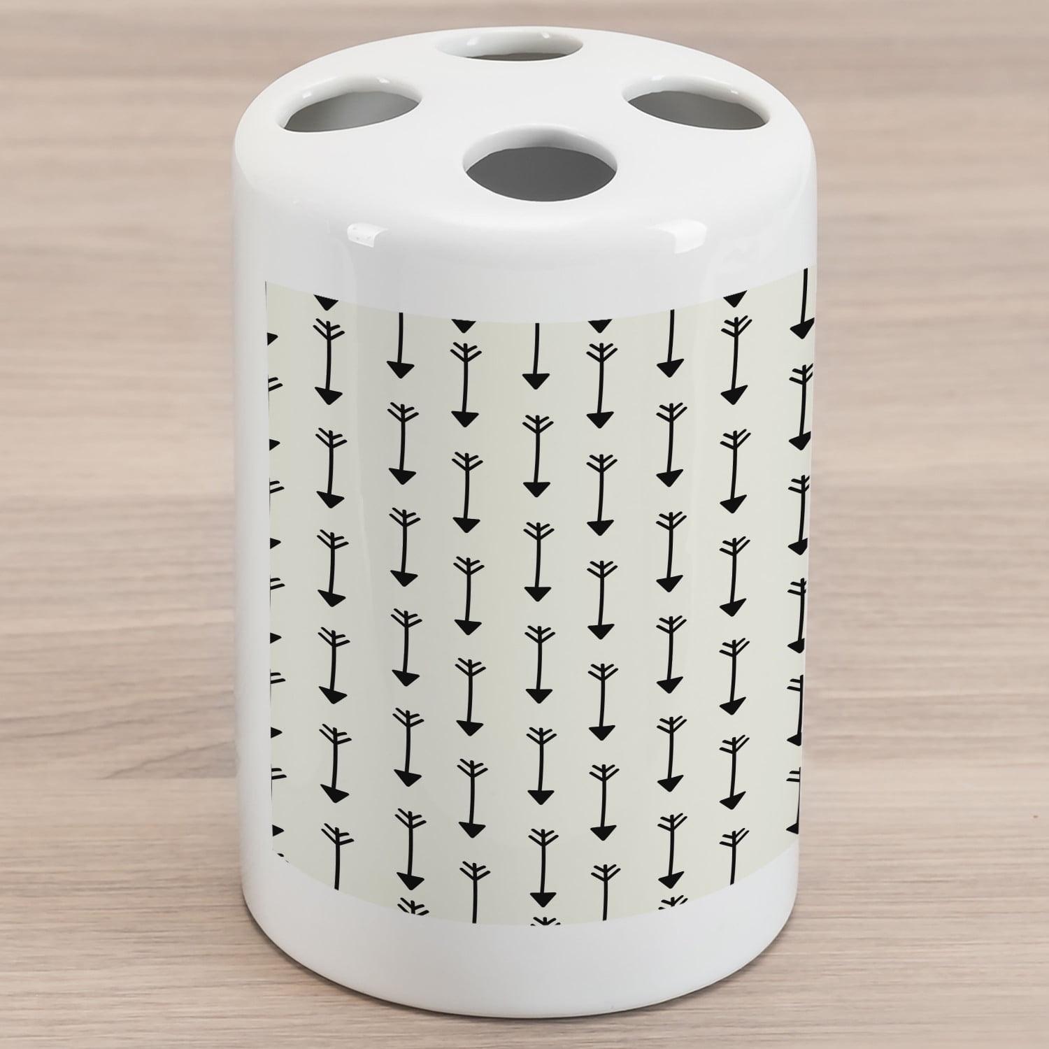 Arrow Ceramic Toothbrush Holder, Various Arrow Patterns on Retro Background Tools Boho Style Art ...