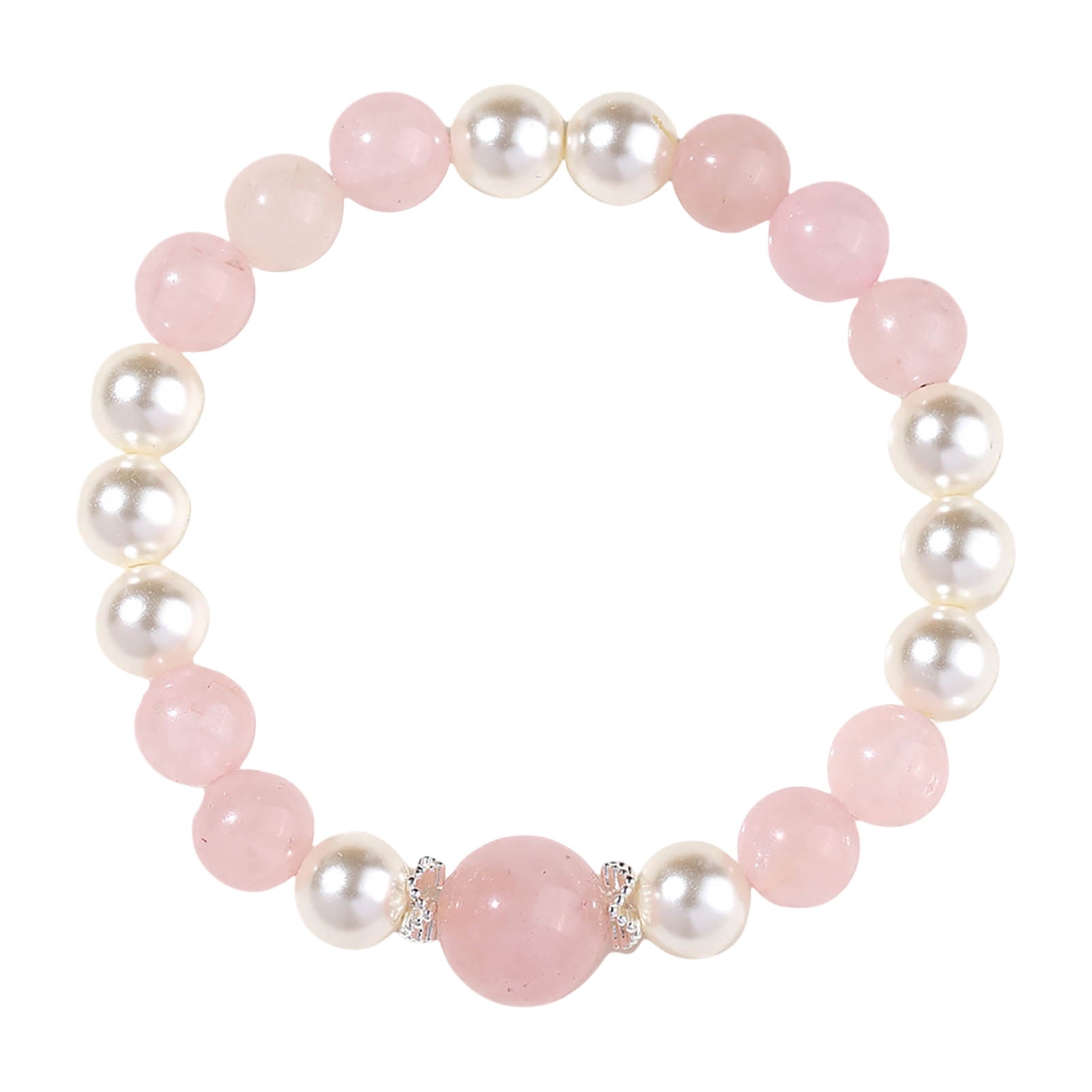 Click here for Hhsfeifuuu Elegant Rose Quartz Pearl Beaded Bracel... prices
