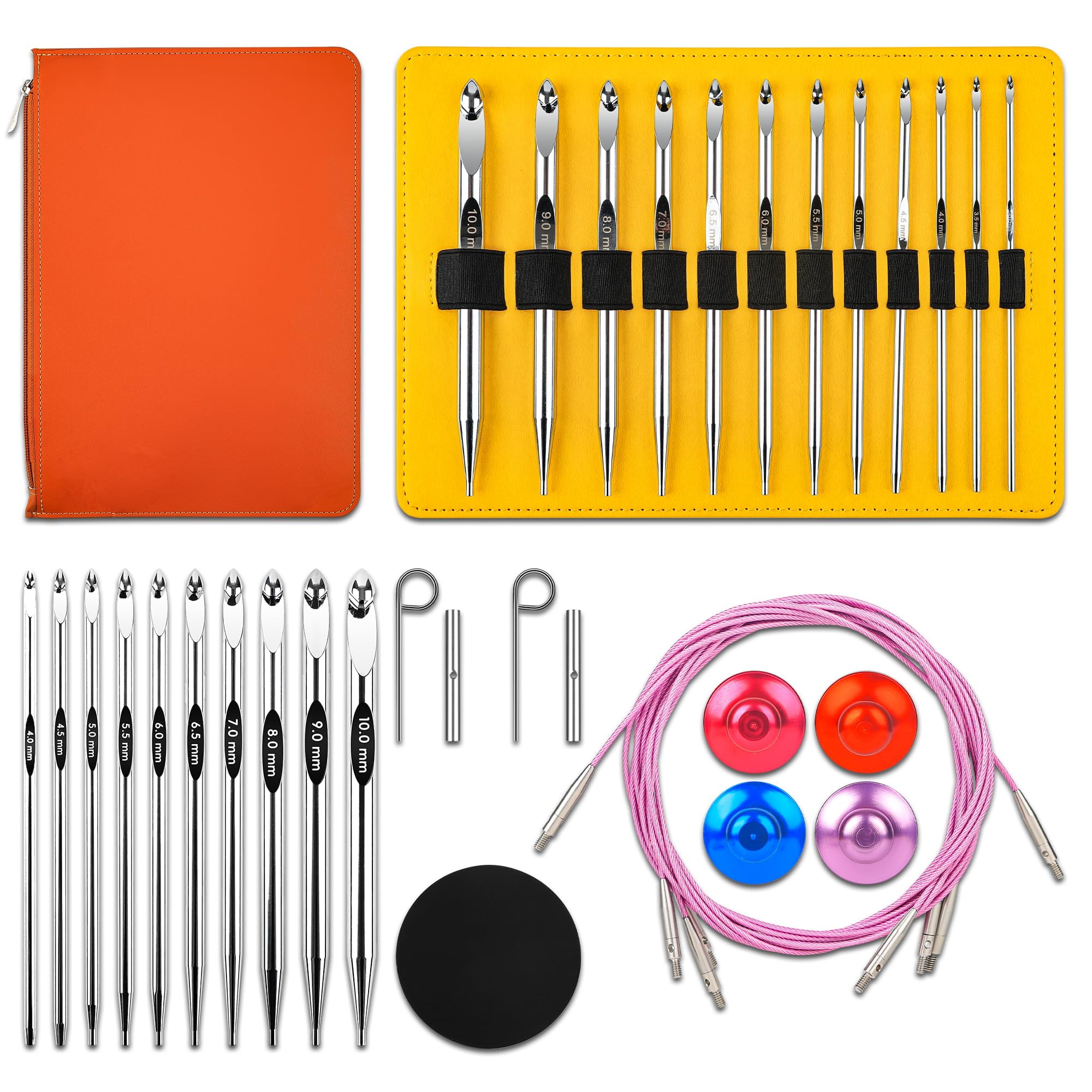 Juego de ganchillos tunecinos Fangool con ganchos intercambiables ...