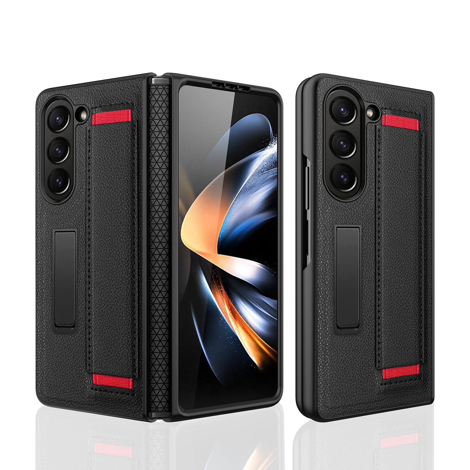 ELEHOLD Leather Case for Samsung Galaxy Z Fold 5,with Built-in Screen ...