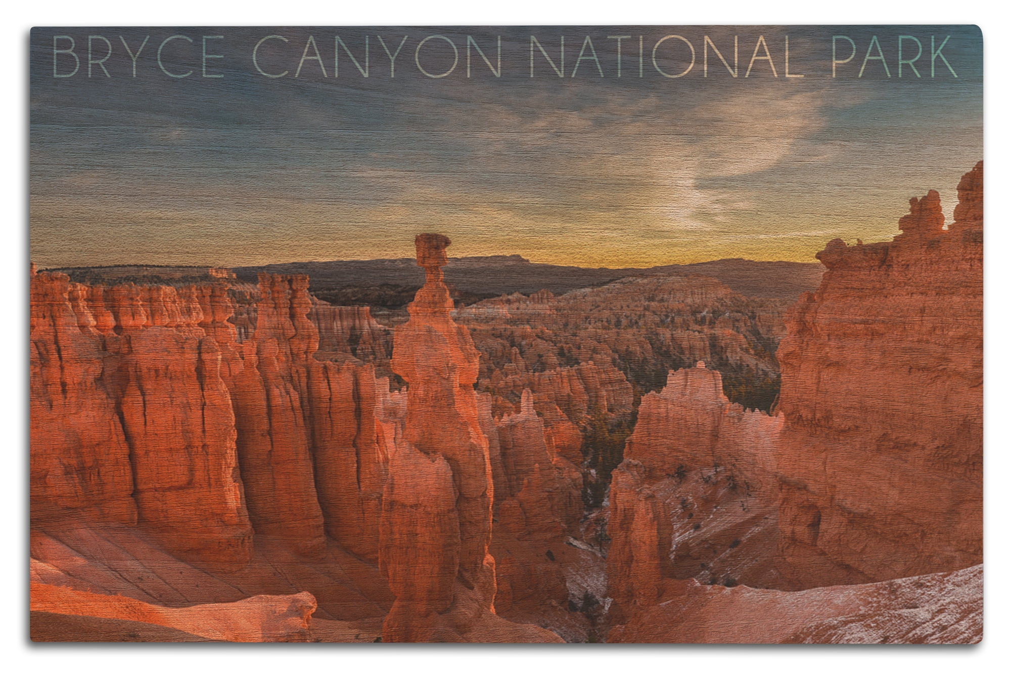 Bryce Canyon National Park, Utah, Thors Hammer Sunrise Birch Wood Wall ...