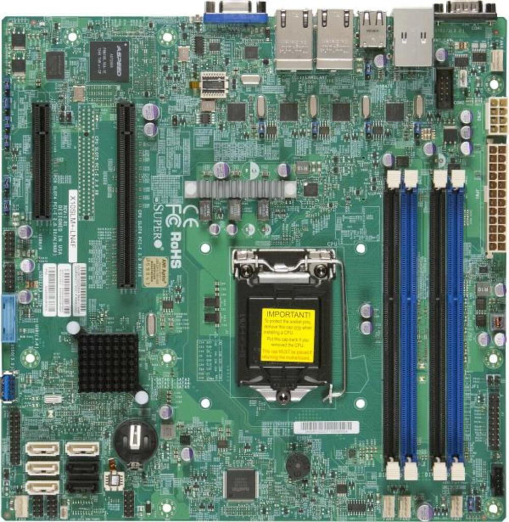 Supermicro X10SLM+-LN4F Micro ATX Server Motherboard Single Socket LGA ...
