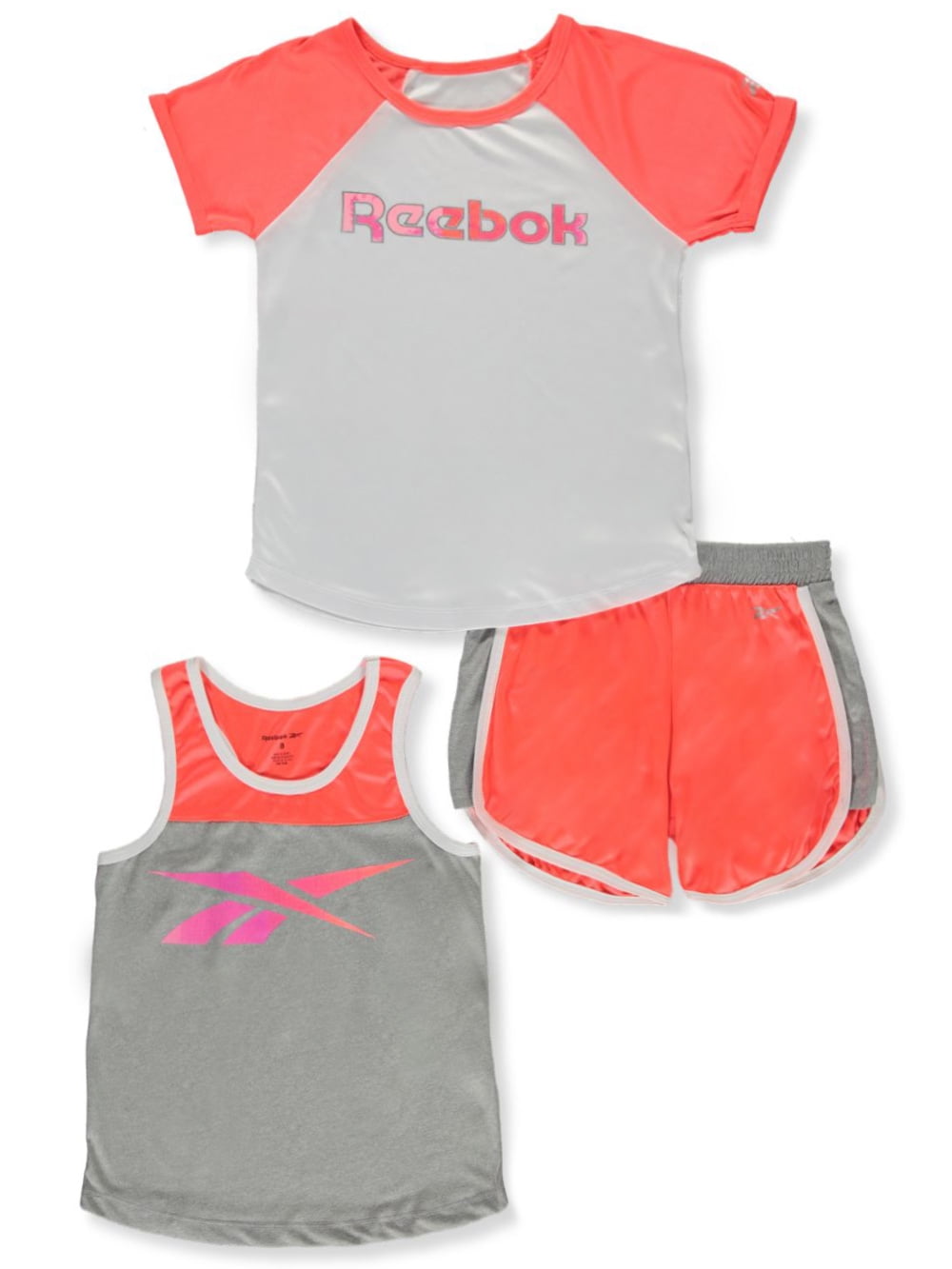 Reebok Girls' 3-Piece Mix-and-Match Set Outfit - neon sunset, 6x ...