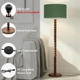 60.6-inch solid wood tripod floor lamp, with 15.7-inch large linen ...
