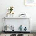 FCH Sofa Side Table, Console Table for Entryway, White, MDF Metal, 47.2 ...