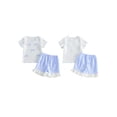 AceBaby Kids Girls Summer Outfit Set for 2-7Y Cute Bow T-Shirt and ...