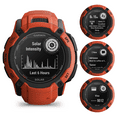Garmin Instinct 2X Solar Rugged GPS Smartwatch, Flame Red with Power ...