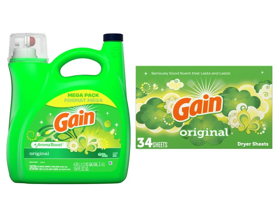 Gain + Aroma Boost Liquid Laundry Detergent & Gain Fabric Softener ...