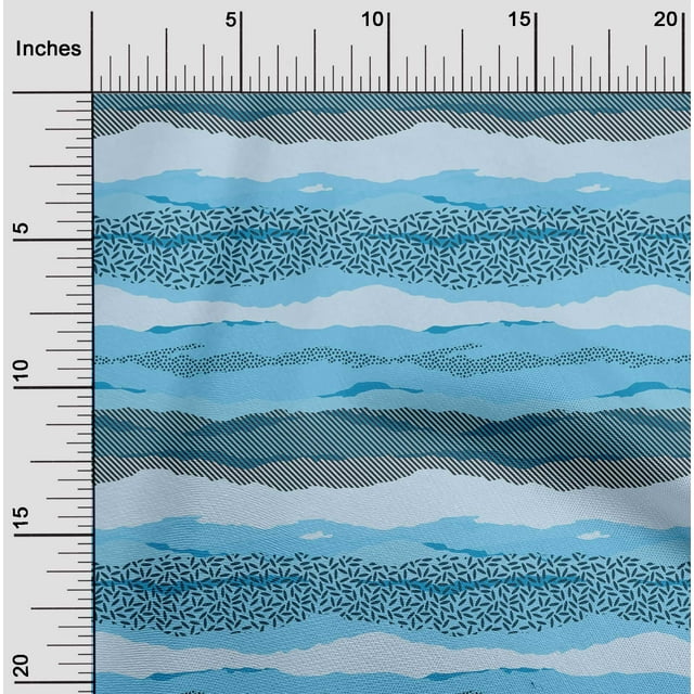 oneOone Viscose Chiffon Sky Blue Fabric Abstracts Sewing Material Print ...