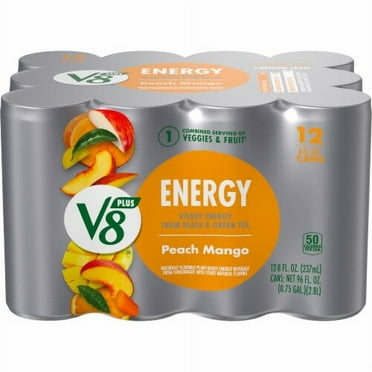 V8 +ENERGY Orange Pineapple Energy Drink, 8 Ounce Can (4 Packs Of 6 ...