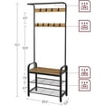 VASAGLE 4-in-1 Hall Tree, Coat Rack Bench with Hooks, Steel and ...