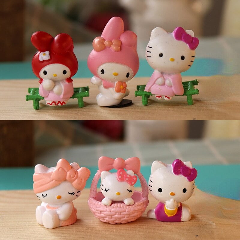 Juego de figuras de Hello Kitty My Melody, Mini figuritas de 4,5 cm ...