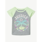 Justice Girls Colorblock Sequin Graphic T-Shirt, XS-XLP, Vibrant Summer ...