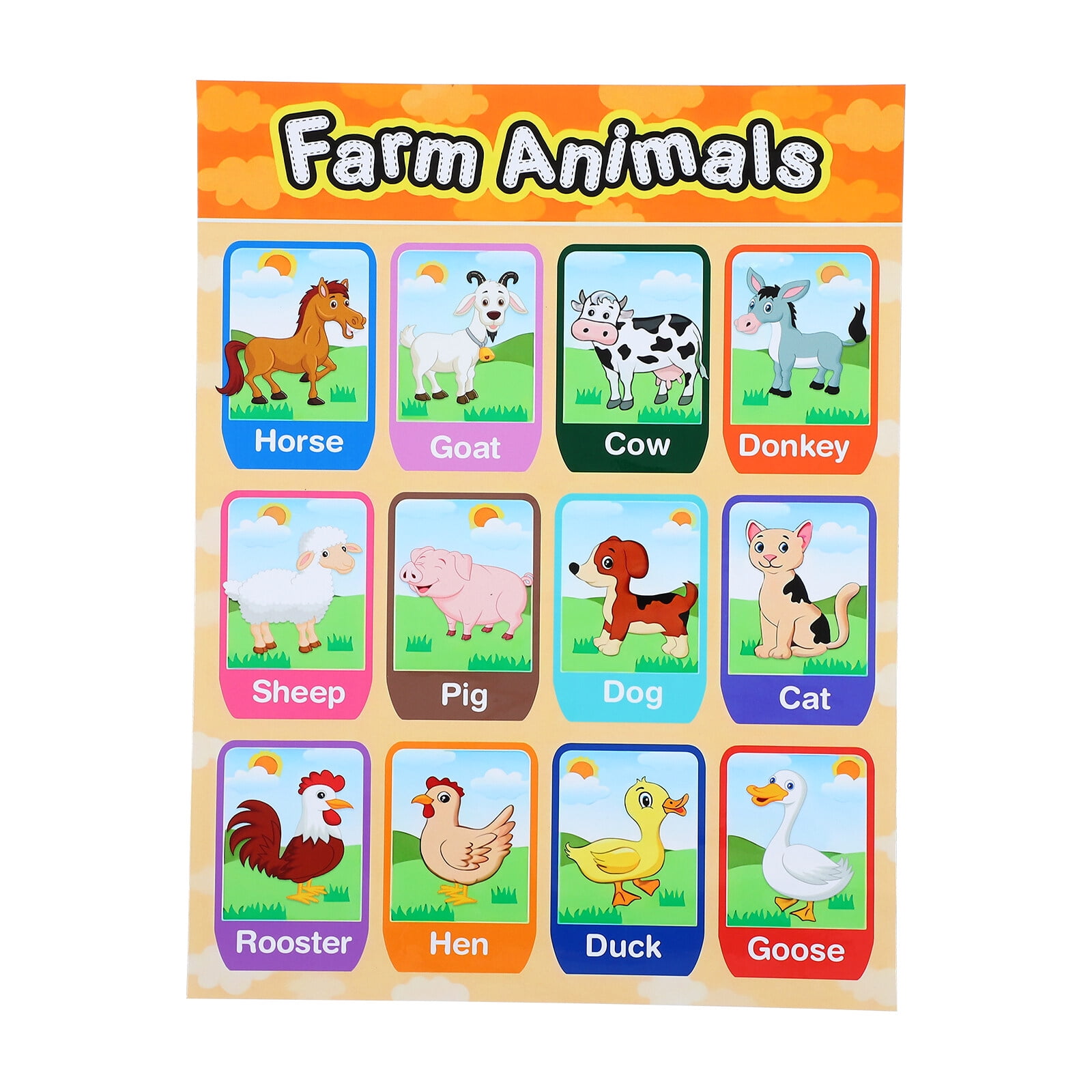 Educational Hanging Picture Toddler Cartoon Poster Children Room Wall ...