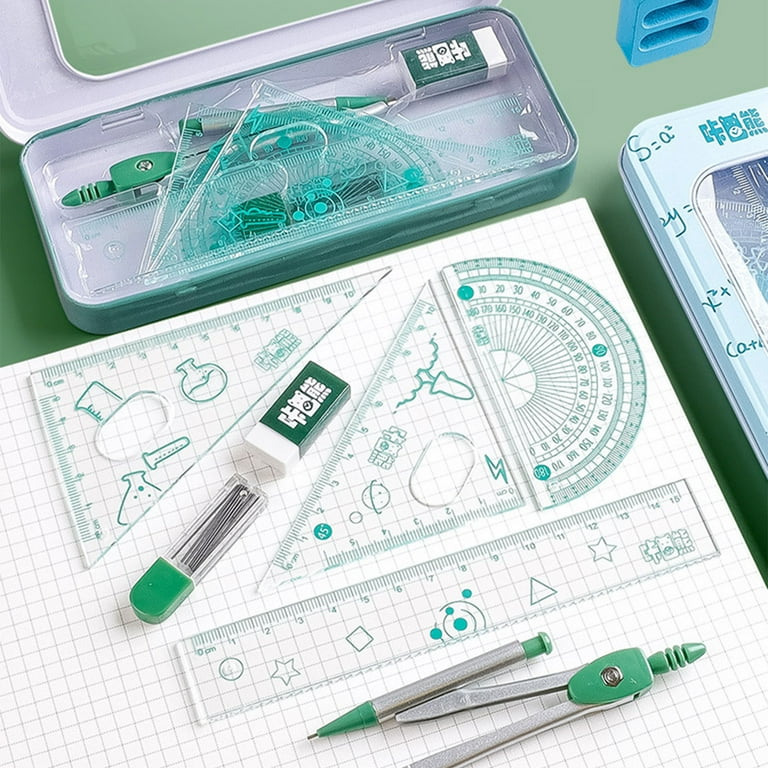 Geometry Set For School 8PCS Maths – Protractor, Compass, Ruler ...