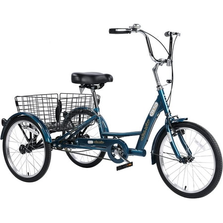 KNUS Adult Tricycle,20/26 inch Single Speed Trike,3 Wheel Cruiser Bike ...