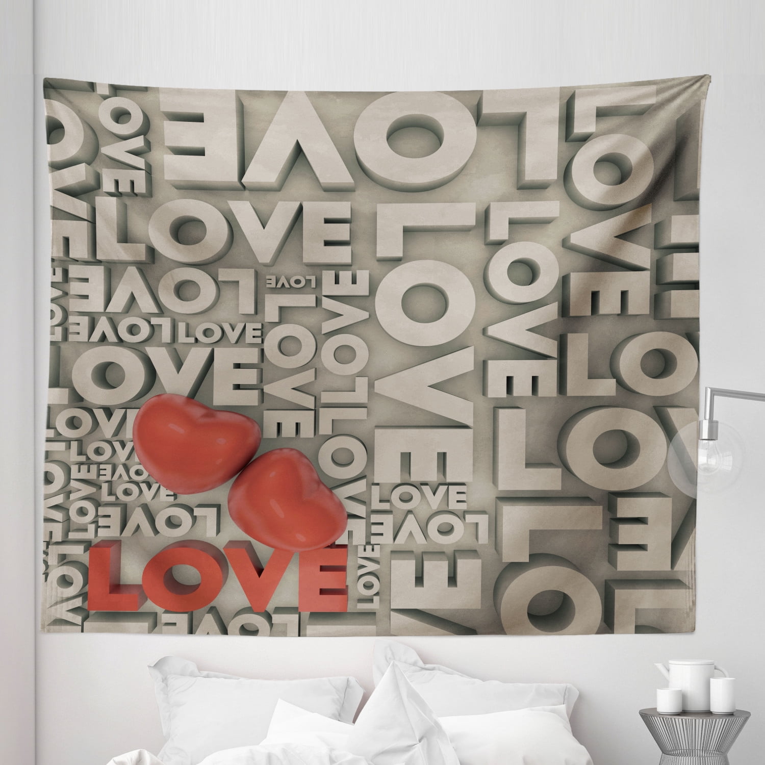 Love Tapestry, Macro Big Texts Lettering Setting Passionate Emotions ...