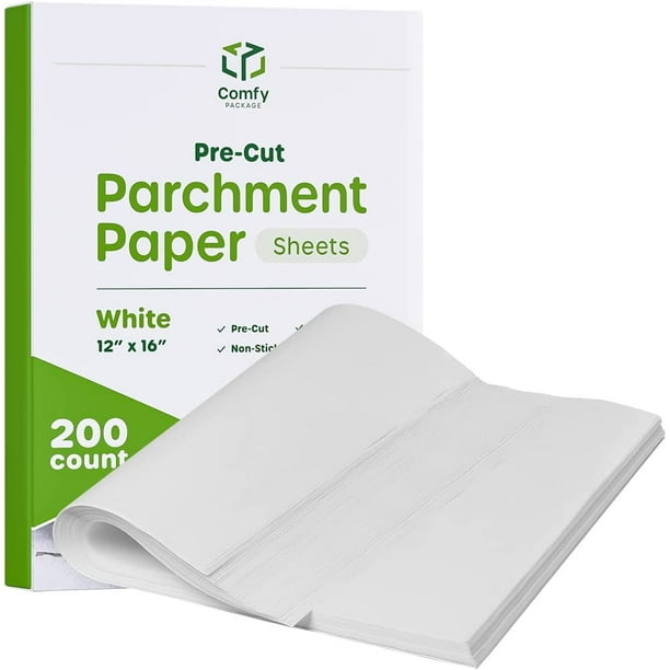 [12 x 16 Inch - 200 Count] Precut Baking Parchment Paper Sheets Non ...
