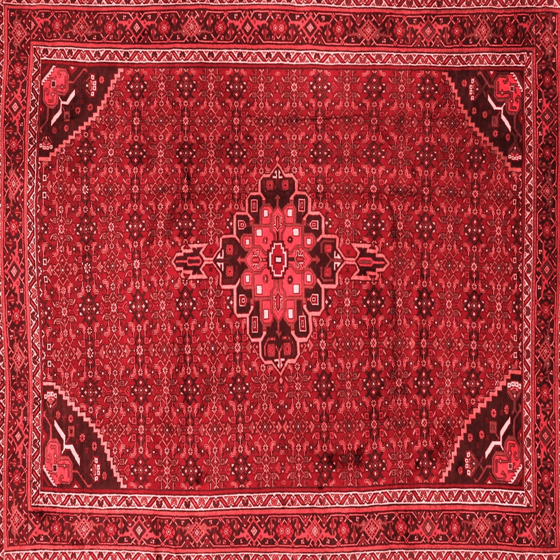 Ahgly Company Indoor Square Persian Red Traditional Area Rugs, 6 ...