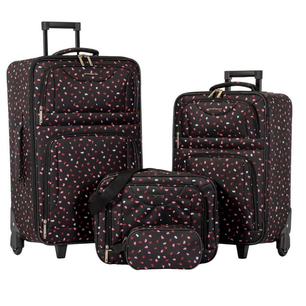 JetStream Softside Luggage Set with Wheels, 4 Piece Suitcase Set: 25 ...