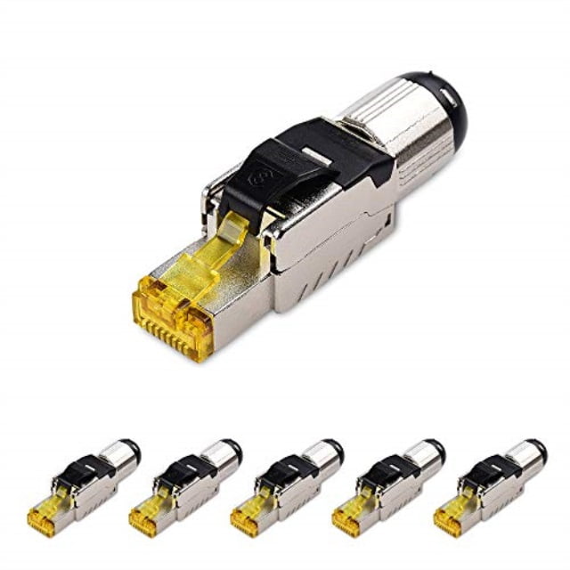 Cable Matters 6-Pack Tool Free Shielded RJ45 Cat 8, Cat8 Field ...