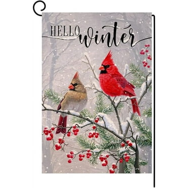 Welcome Winter Garden Flags 12x18 Inch Vertical Double Sided For ...