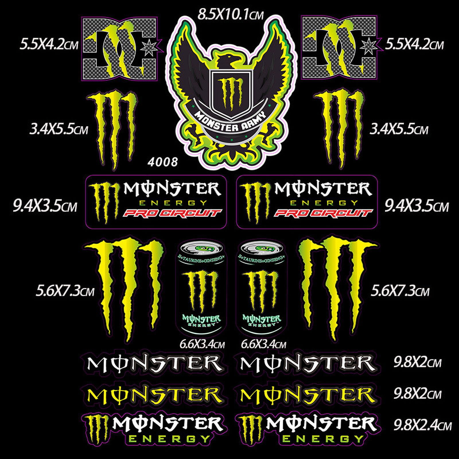 Pegatinas de carreras para motocicleta Monster Energy Calcomanías para ...