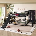 LHYY Full size metal loft bed with basketball hoop,pull-up rings ...