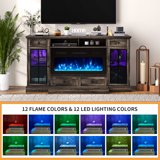 Sunmthink 68" Fireplace TV Stand for TVs up to 80 Inch, Entertainment ...