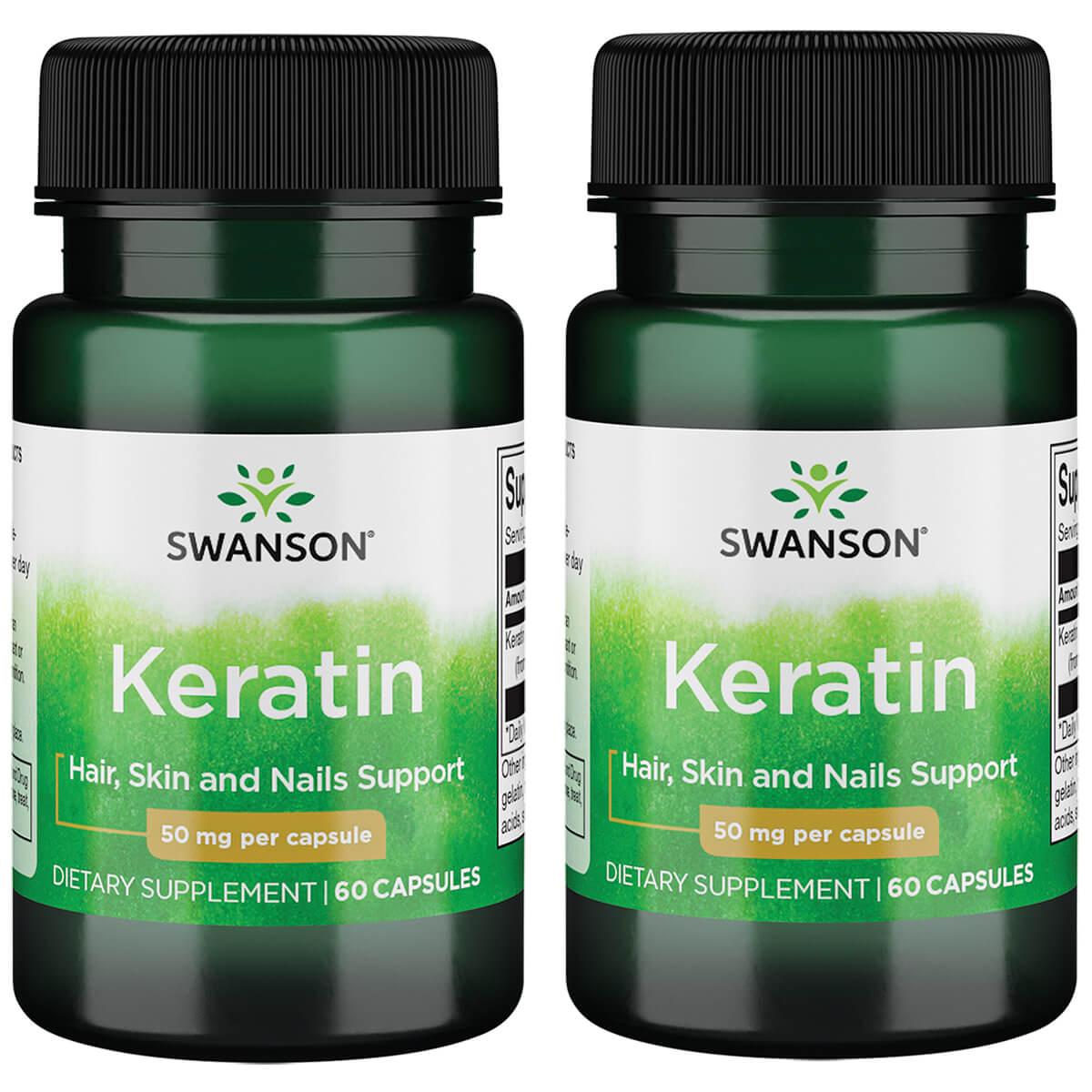 Swanson Keratin 50 mg 60 Caps 2 Pack - Walmart.com