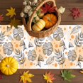 Burlap Table Runner 70 Inches Long,Autumn Flower Leaf Daisy Sketch Art ...