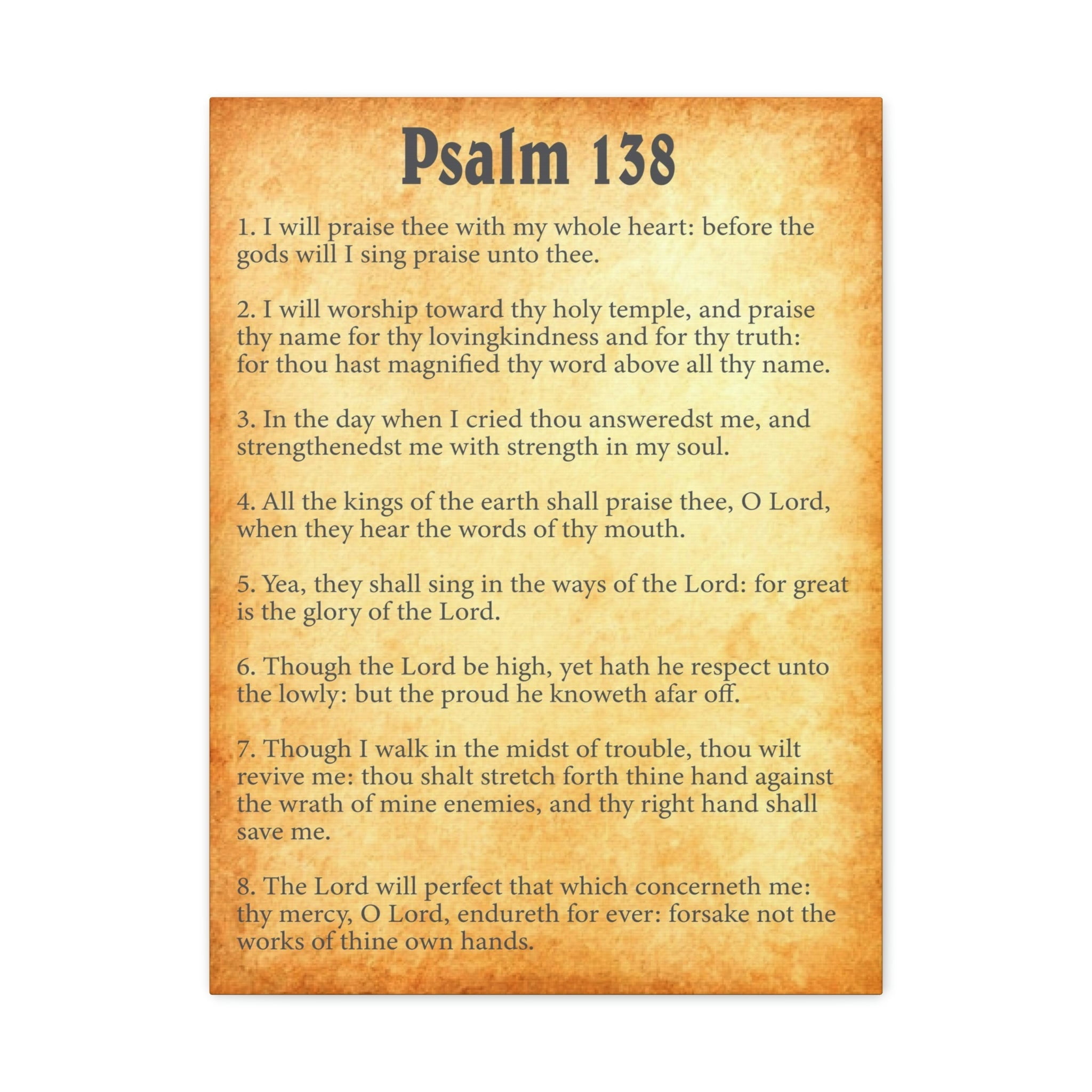 Scripture Walls Psalm 138 Chapter Gold Bible Canvas Christian Wall Art ...