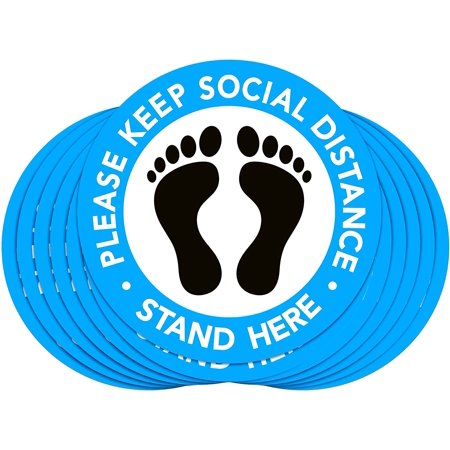 25 Pieces Social Distance Floor Decal Stickers 11.8 Inches Distance ...
