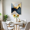 Abstract Impressionist Style Canvas Wall Art for Living Room, Navy Blue ...