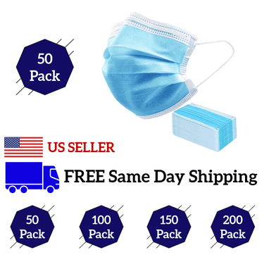 100 Disposable Face Masks, 3-ply Breathable Dust Protection Masks ...