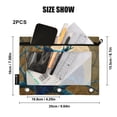 2 Pieces Pencil Bag Binder Pouches 3-Ring Page Turning Folder Pencil ...