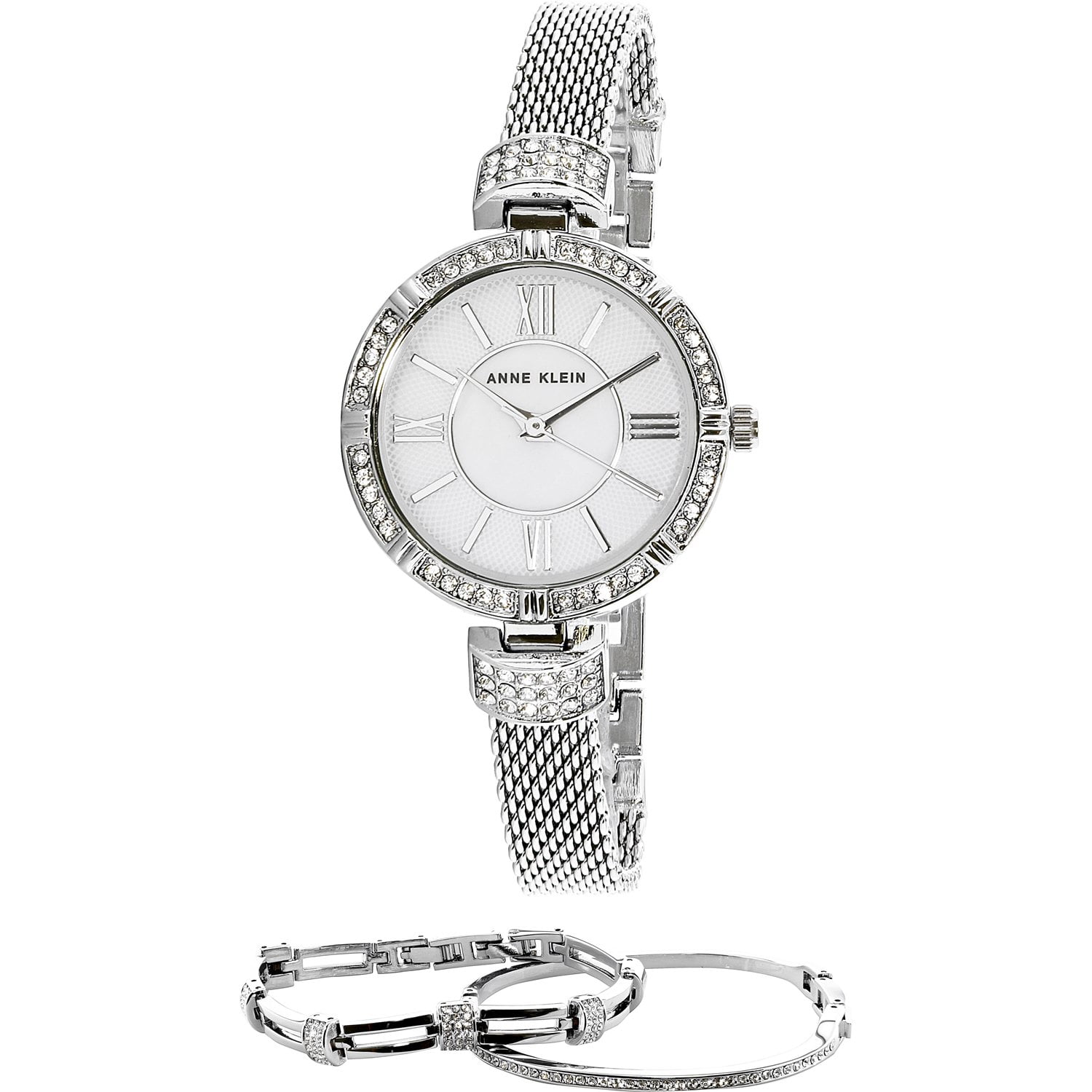 Anne Klein - Anne Klein Women's AK-2845SVST Silver Stainless-Steel ...