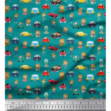 UPC 465236000796 - Soimoi Rayon Fabric Cartoon Girl & Car Transport ...