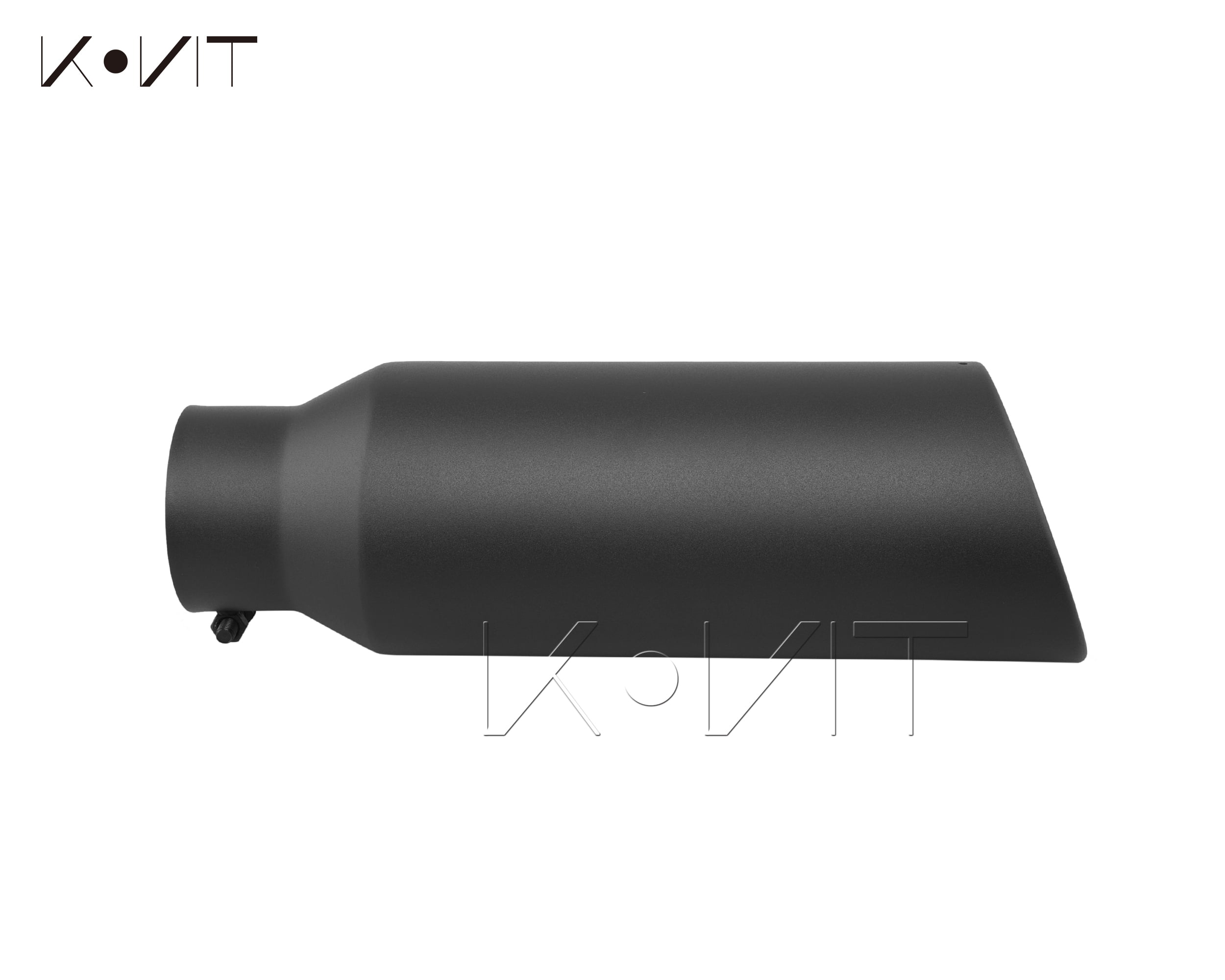 Kovit Black 4 inch Inlet 6 Outlet 18 Long Rolled End Angle Cut Exhaust ...