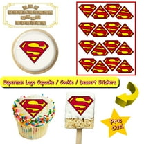 Superman Logo Large Pre Cut Edible Cake Stickers ~ Superman Birthday ...