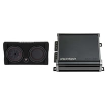 Kicker Audio Powered 12" Subwoofer Amp Kicker Box Combo Kit with Down ...
