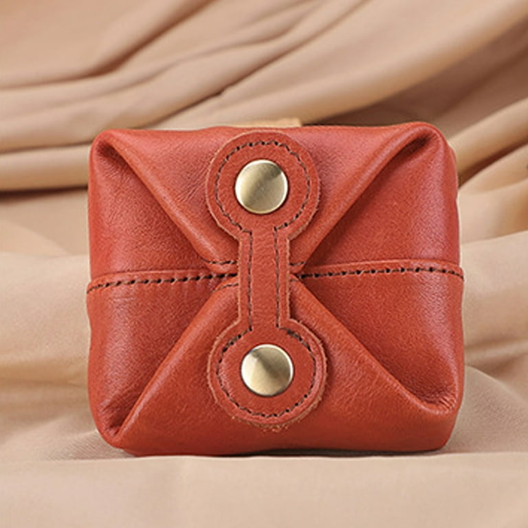 Coin Pouch Coin Purse Keychain,Genuine Leather Mini Coin Wallet Zipper ...